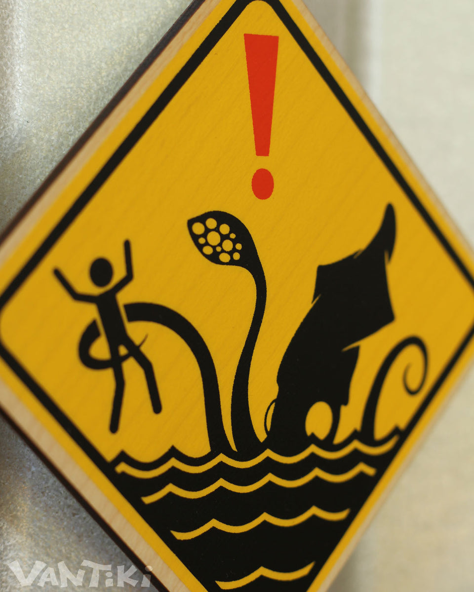 Giant Squid Warning Sign Magnet - Silk Screen – VanTiki